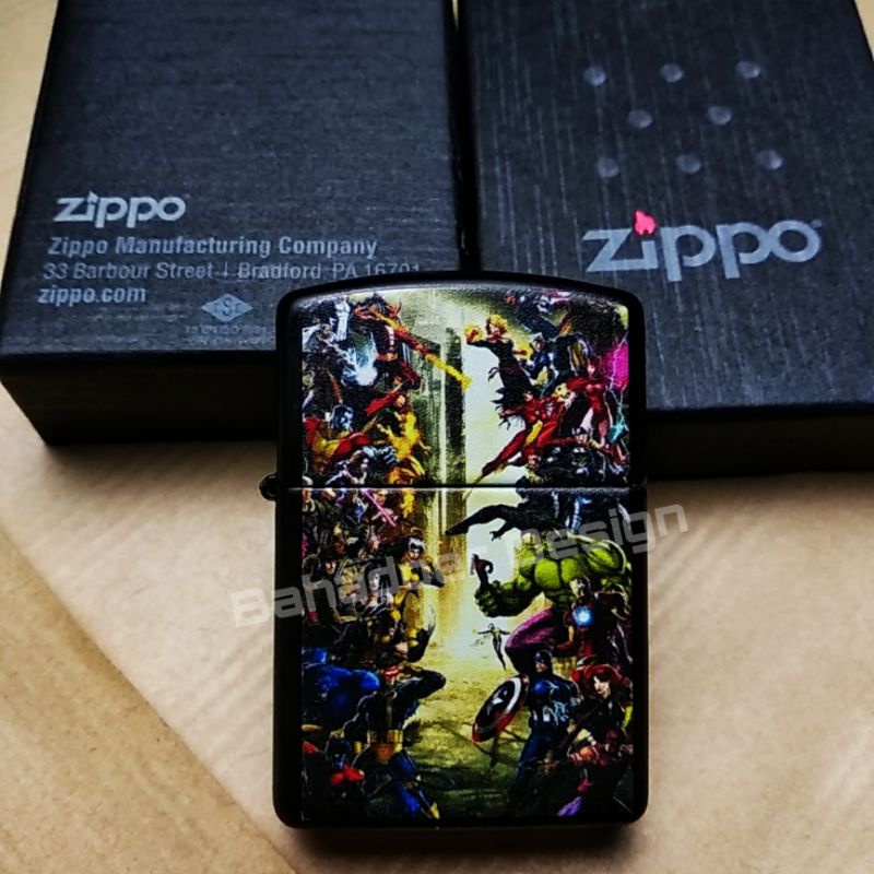 Jual ZIPPO BLACK MATTE CUSTOM MARVEL FIGURE DESIGN PREMIUM BEST QUALITY ...