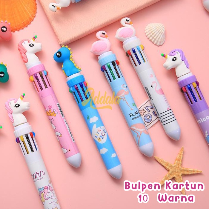 Jual PULPEN 10 WARNA / PULPEN CETEK 10 WARNA / 10 COLORS CUTE CARTOON ...