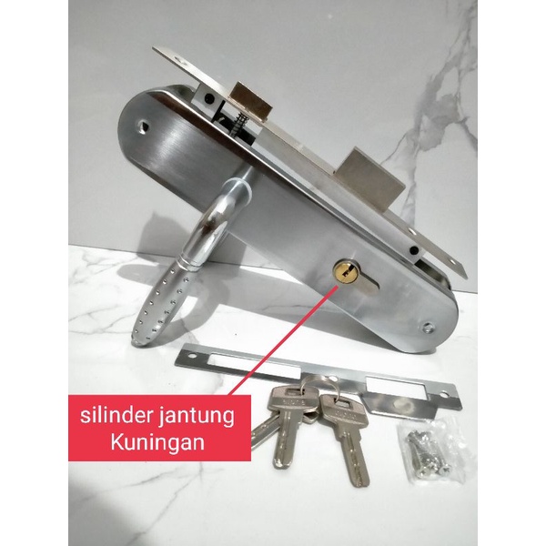 Jual kunci pintu besar 25cm handle pintu komplit satu set gagang kunci ...