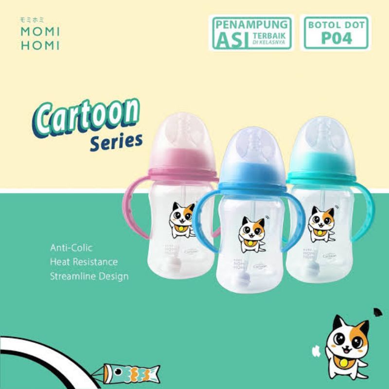 Jual Momi Homi Dot Botol Cartoon Series 240ml / Botol Susu Bayi / Botol ...