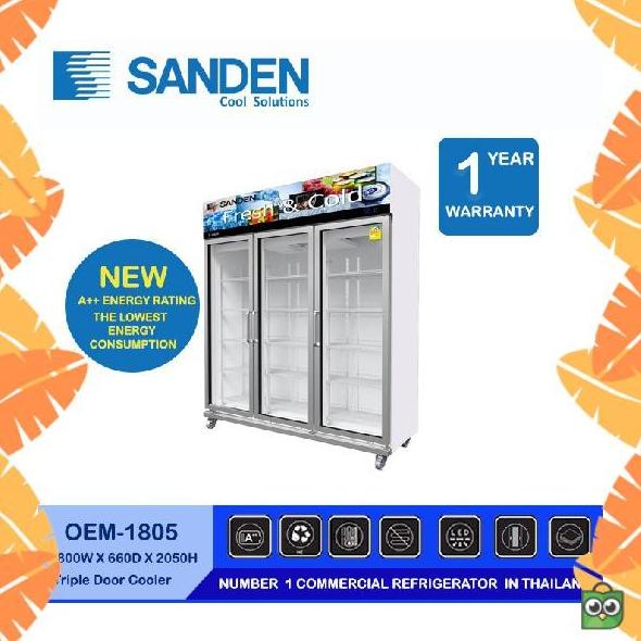 Jual PROMOSI Sanden Intercool Showcase Chiller OEM-1805 3 Pintu ...