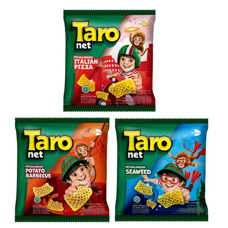 Jual Taro Net Snack Italian Pizza potato bbq seaweed 32g | Shopee Indonesia