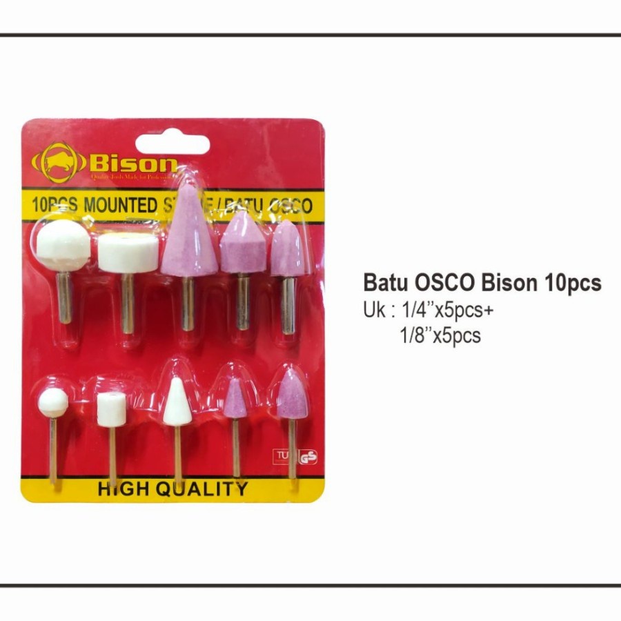 Jual BISON Batu osco set 10 pcs / Mounted stone mata bor batu gurinda ...