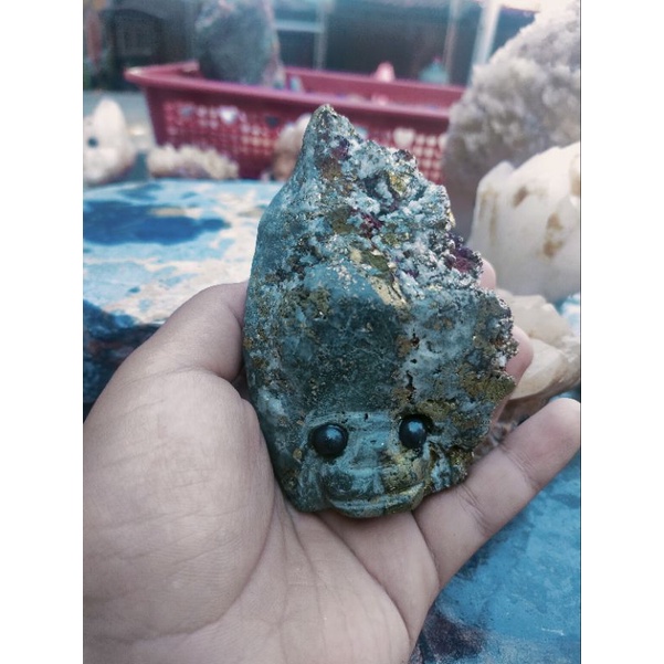 Jual batu ukiran landak hedgehog carving batu akik batu ali batu pyrite ...
