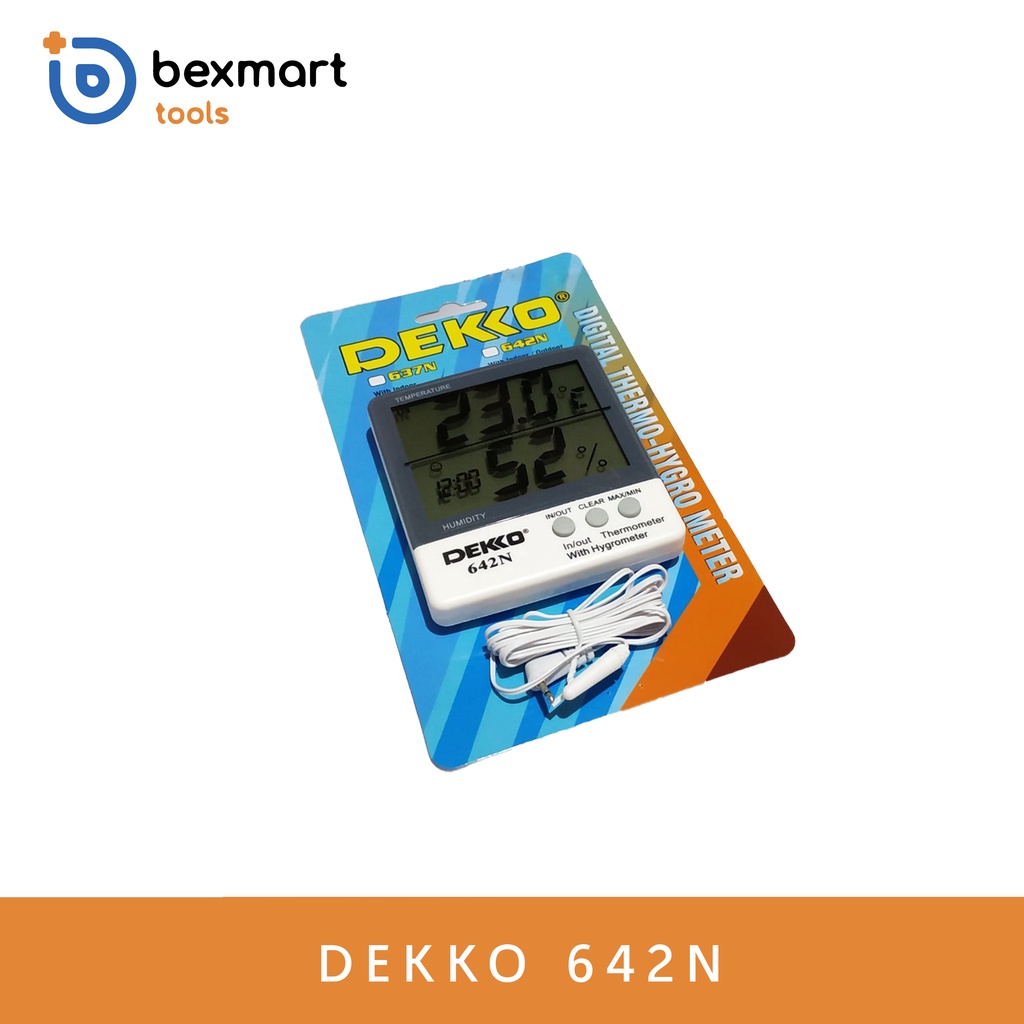 Jual DEKKO 642N THERMOHYGROMETER/CEK SUHU&KELEMBABAN INDOOR&OUTDOOR/642 ...