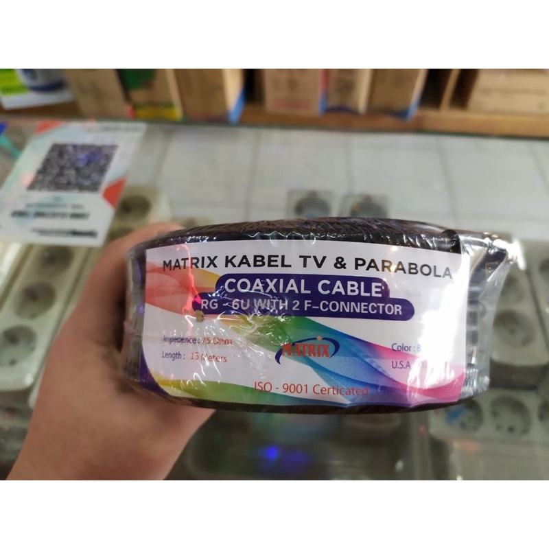 Jual KABEL ANTENA / KABEL PARABOLA / RG6 / COAXIAL CABLE / 15M / 20M / TEBAL | Shopee Indonesia