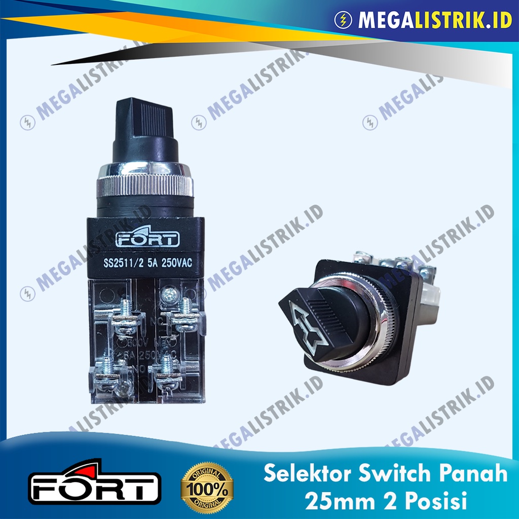 Jual FORT SELEKTOR PANAH 25MM 2 POSISI / SELECTOR SWITCH 25 MM SS2511/2 ...