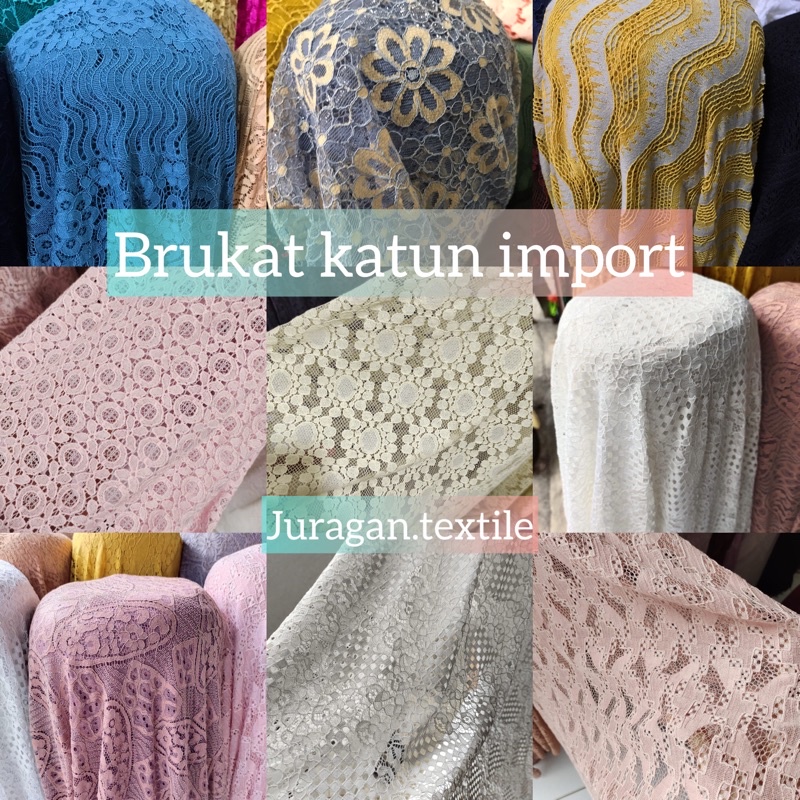 Jual kain Brukat katun import - brokat katun-kain katun | Shopee Indonesia
