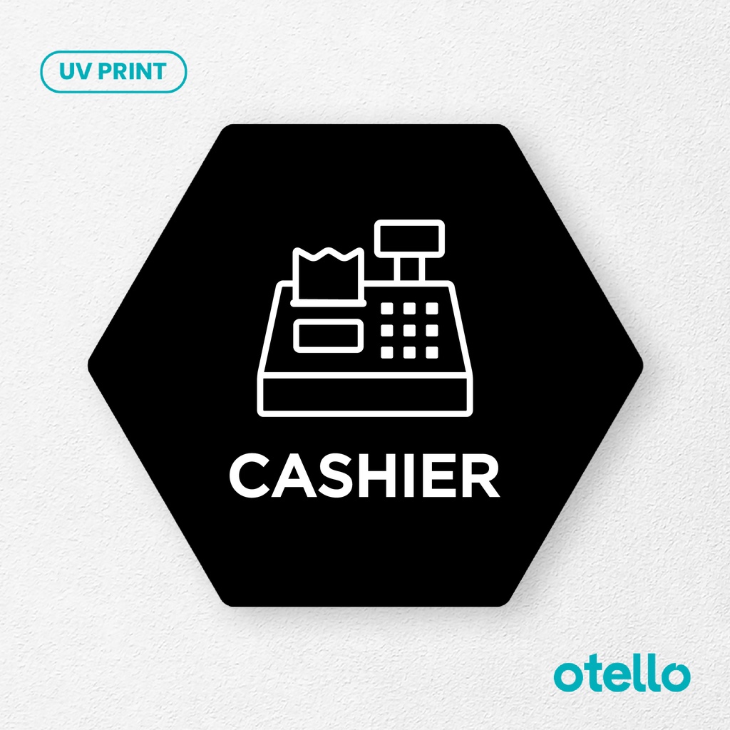 Jual Cashier Sign Board Akrilik Tempel Signage Dinding Papan Label ...