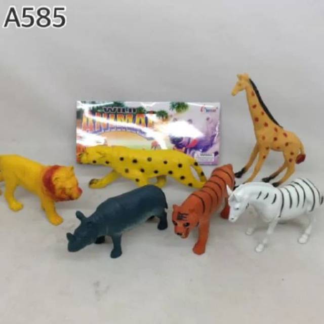 Jual mainan hewan binatang karet WILd animal 12 dan 6 replika hewan ...