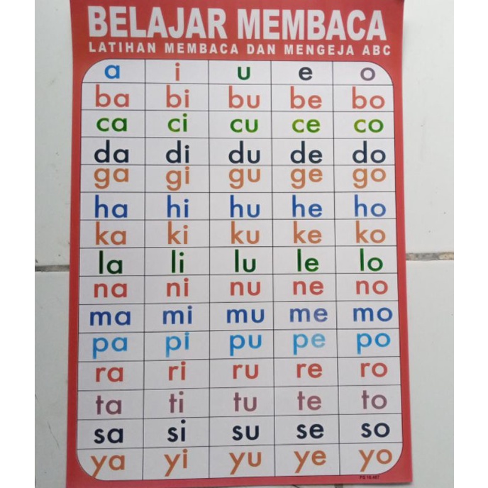 Jual poster belajar membaca|poster edukasi anak|poster latihan membaca ...