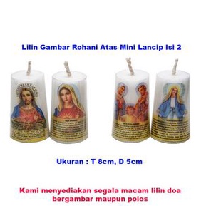 Jual Lilin Misa Altar Gereja Paskah Gambar Rohani Atas Mini Lancip Isi ...