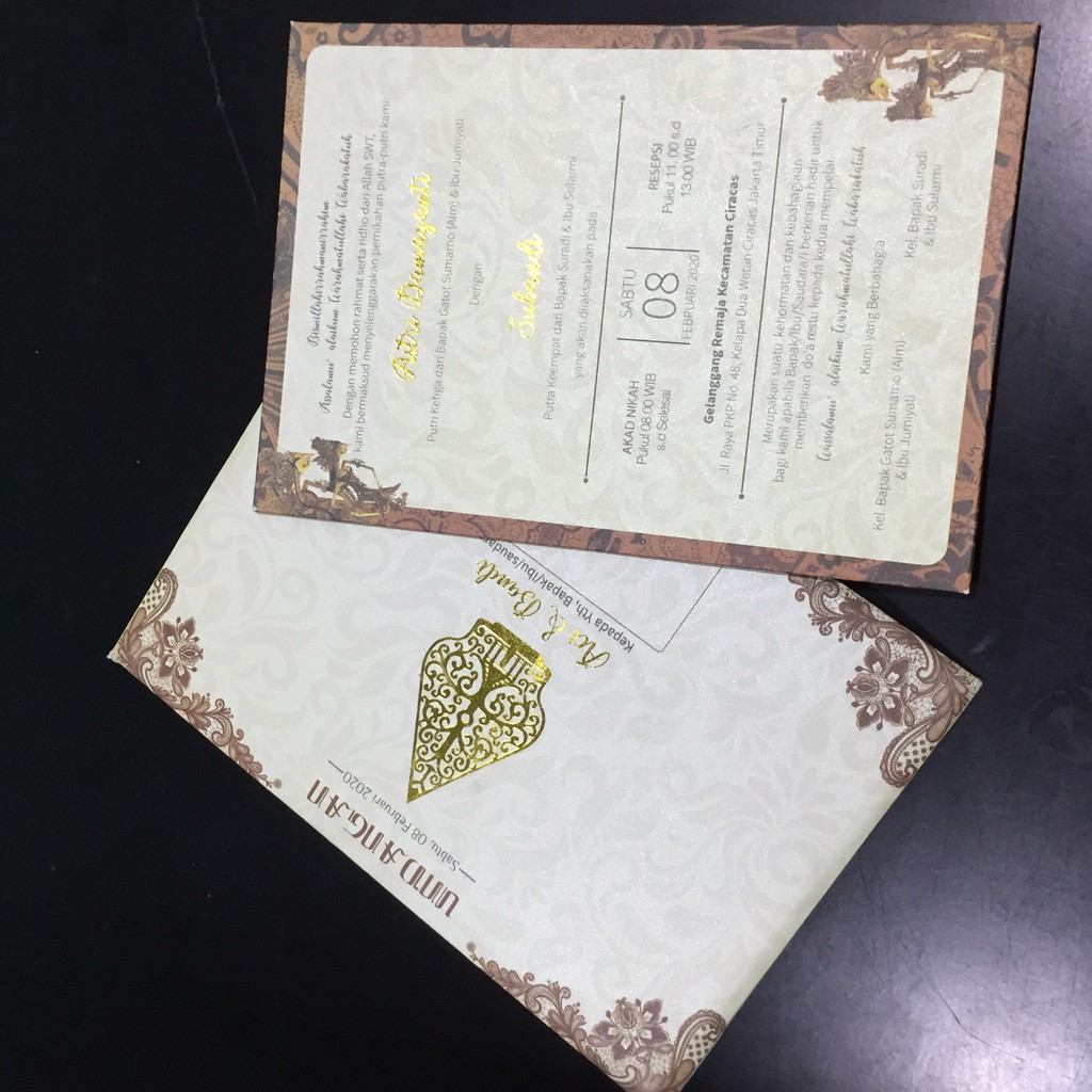 Jual Undangan Pernikahan Custom Wayang | Shopee Indonesia