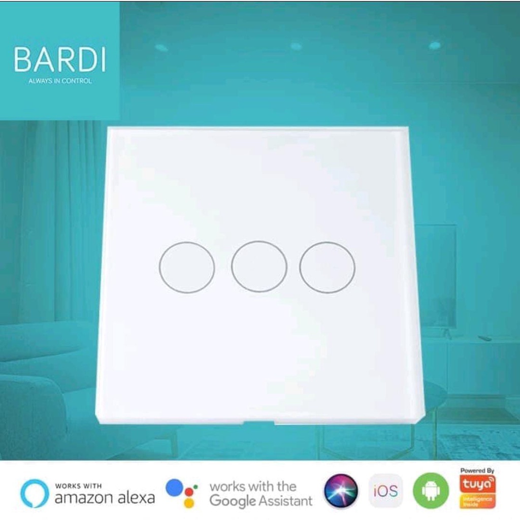 Jual BARDI Smart Wall Switch EU 3 gang White | Shopee Indonesia