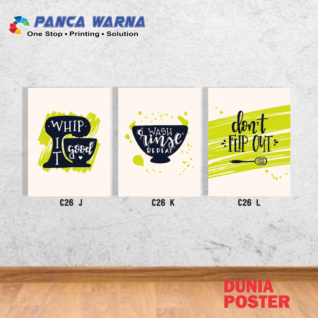 Jual Poster Hiasan Dinding Tipografi Minimalist Design Custom Printing ...