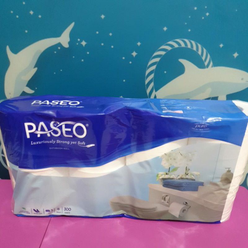 Jual Paseo Bathroom Roll 8 Rolls Tissue Toilet Extra Soft 3ply Tisu ...