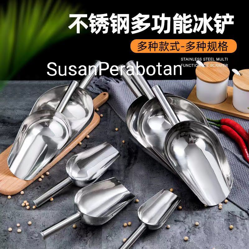 Jual SUSAN PERABOTAN(4 UKURAN)Skop Es Batu Bahan Stainless/Sekop Es ...