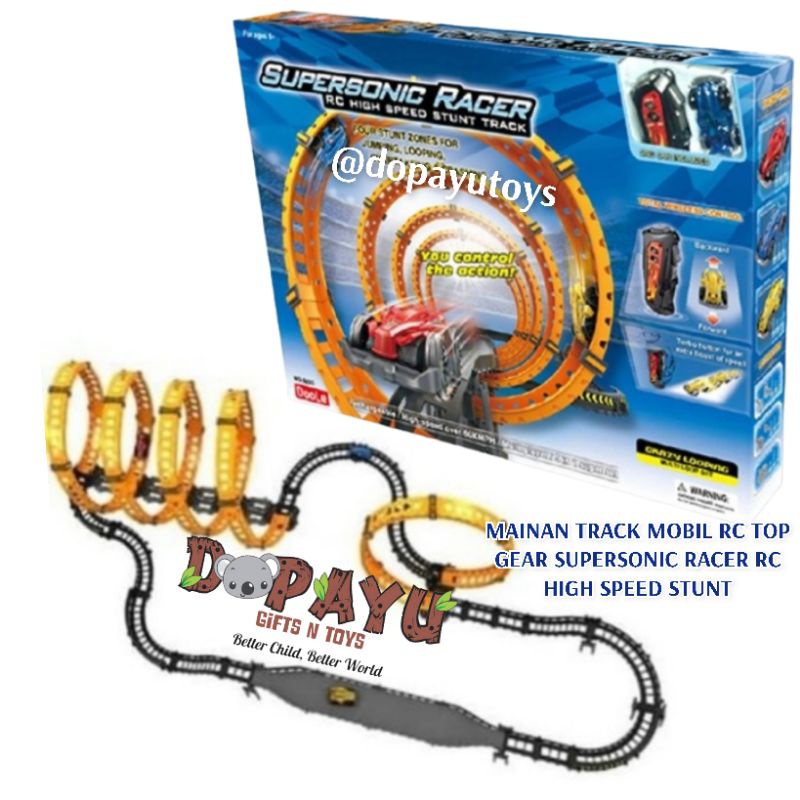 Jual Mainan Mobil Track TOP GEAR SUPERSONIC RACER RC HIGH SPEED STUNT ...