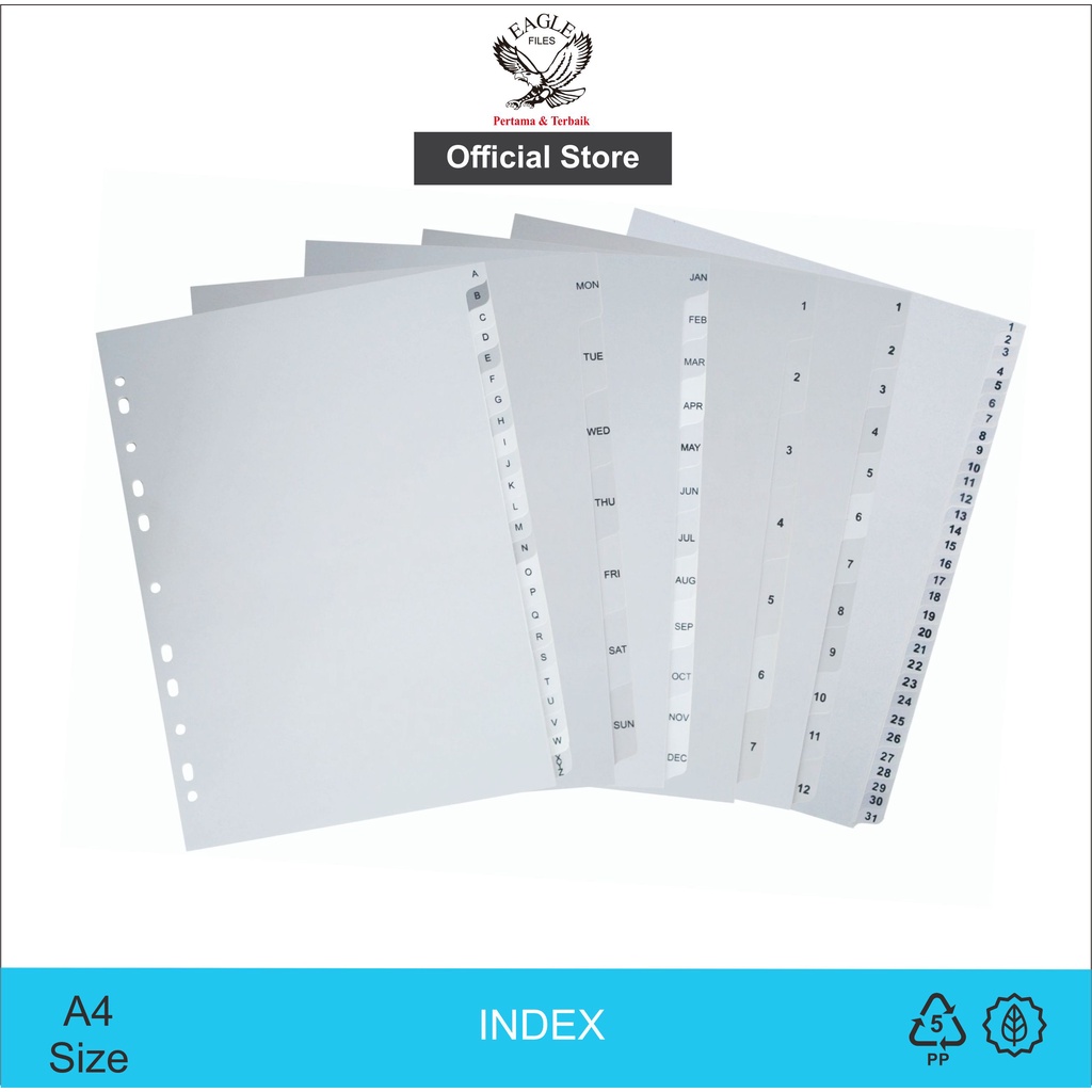 Jual EAGLE Pembatas Binder A4 Berbagai Index TABS / Plastik Divider ...