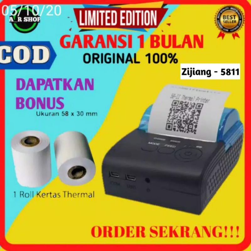 Jual Printer Bluetooth USB mini portable thermal all in one kasir murah Asli Ori VRtec zijang ...