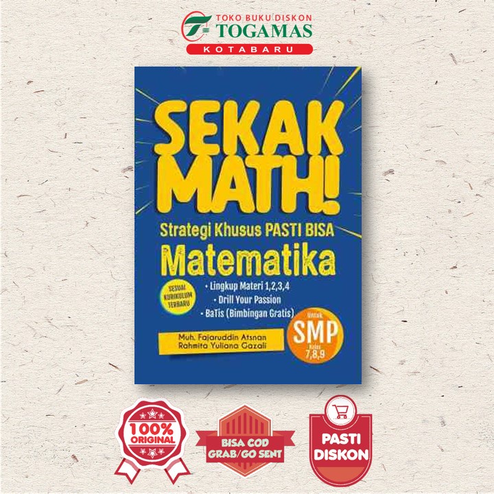 Jual SEKAK MATH! STRATEGI KHUSUS PASTI BISA MATEMATIKA UNTUK SMP KELAS ...