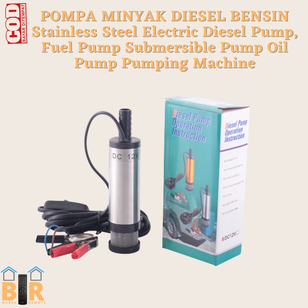 Jual POMPA MINYAK DIESEL BENSIN 12V DAN 24V Stainless Steel Electric ...