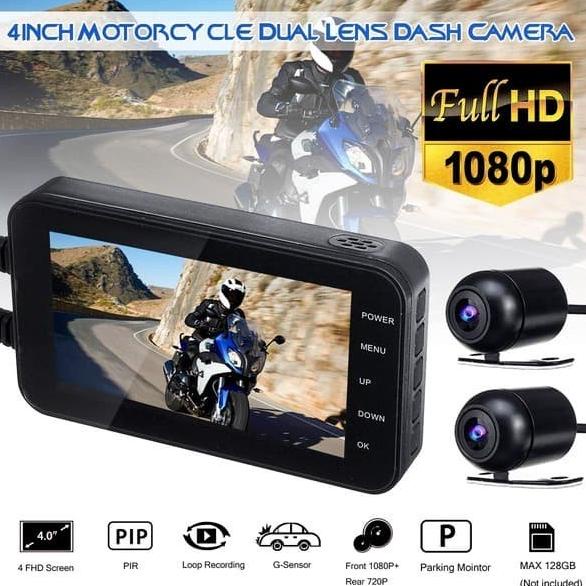 Jual Kamera DVR Motor Depan Belakang FULLHD monitor 4inc waterproof ...