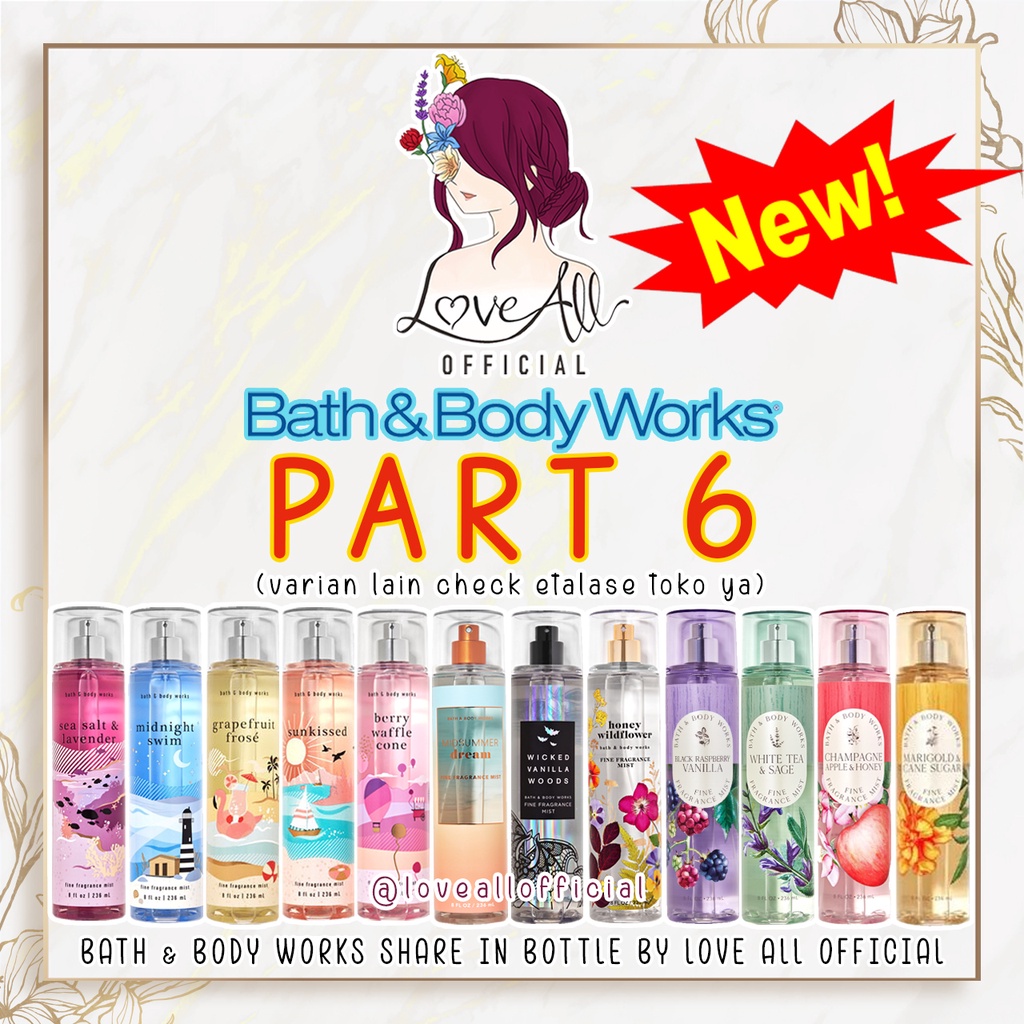 Jual Bath and Body Works Body Mist (PART 6) share in bottle tester Bath ...