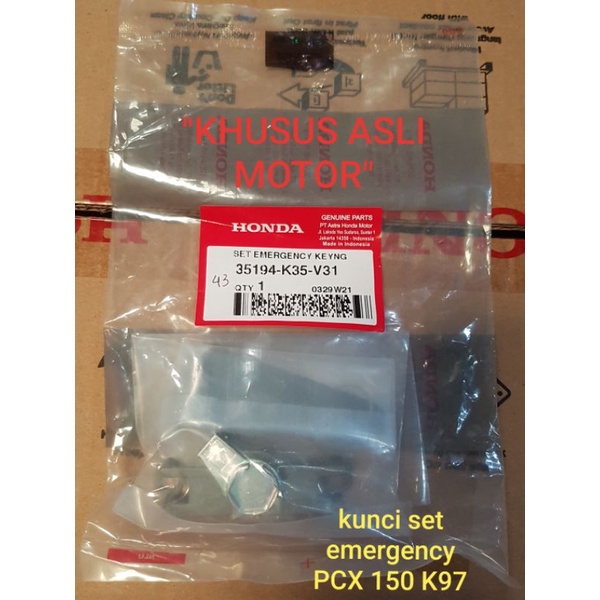 Jual AHM SET EMERGENCY KEY ORIGINAL PCX 150 K97, SPAREPART MOTOR HONDA ...