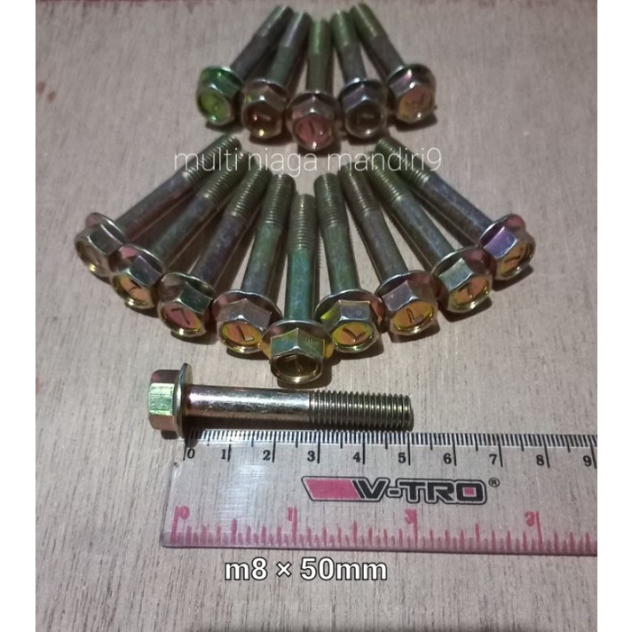 Jual baut topi 12 flange m8 × 50mm / 5cm | Shopee Indonesia