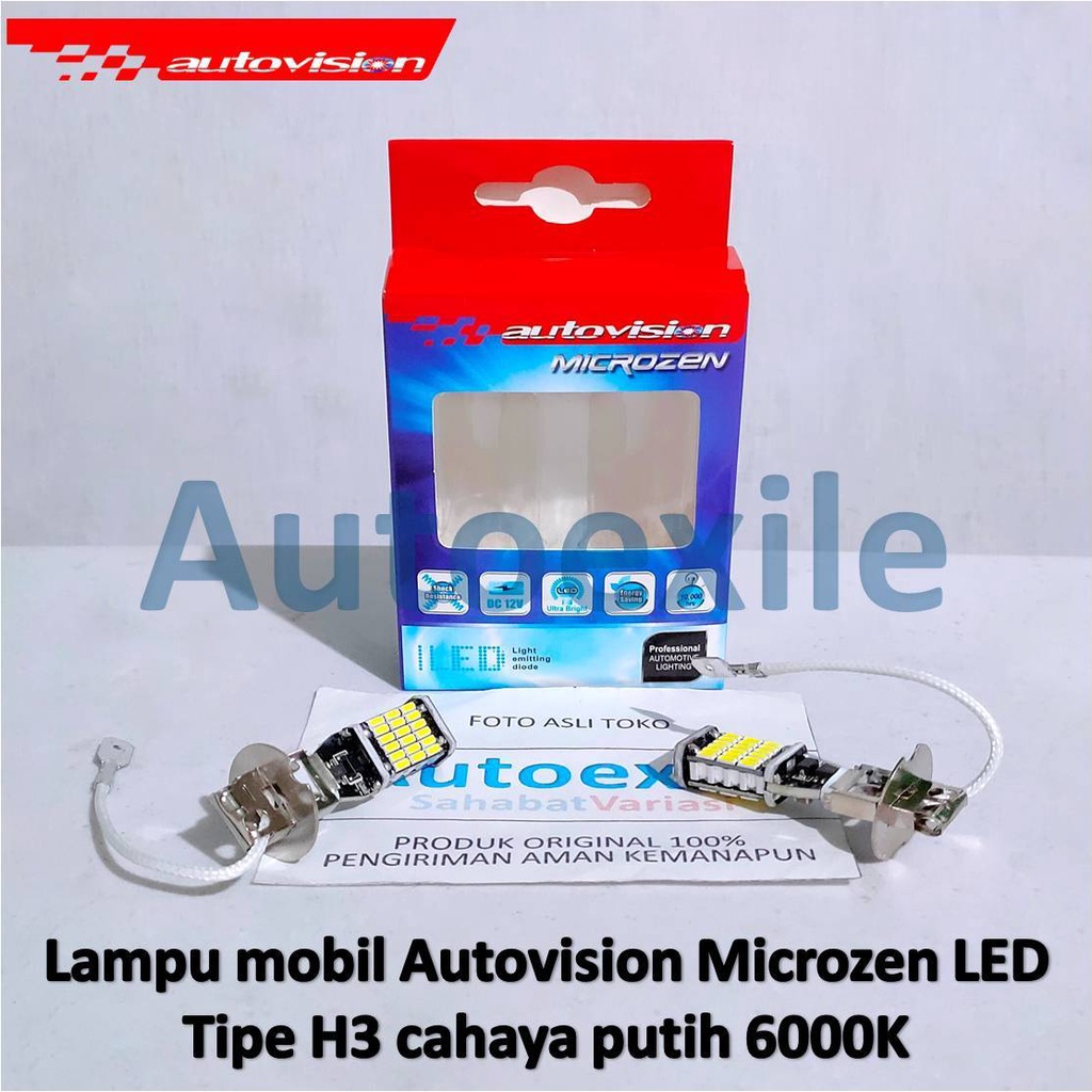 Jual Autovision Microzen LED H3 12V 7W Putih 6000K Ultra Bright Lampu ...