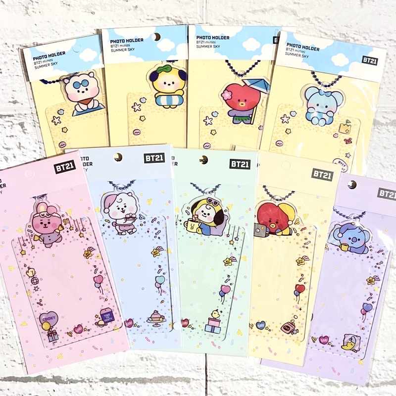 Jual BT21 Photo Holder minini Summer Sky Party Monopoly Line Friends Photocard Holder Keyring ...
