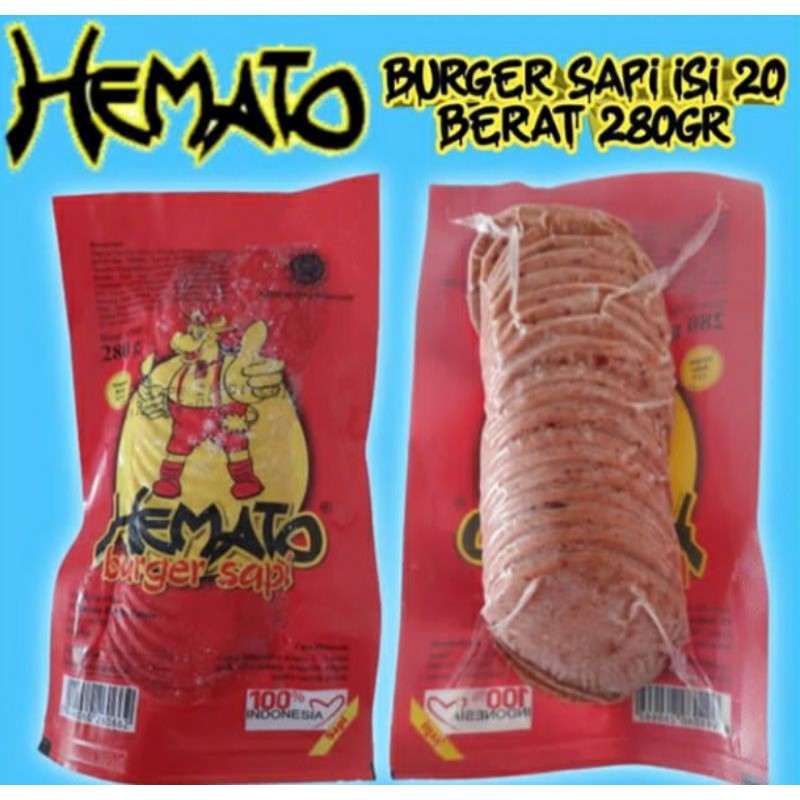 Jual HEMATO BEEF BURGER SAPI isi 20 | Shopee Indonesia