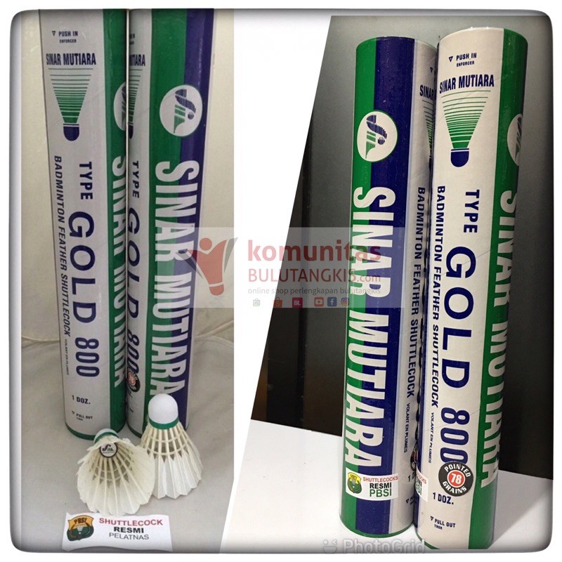Jual shuttlecock Sinar Mutiara Gold 800 Original standar PBSI | Shopee ...
