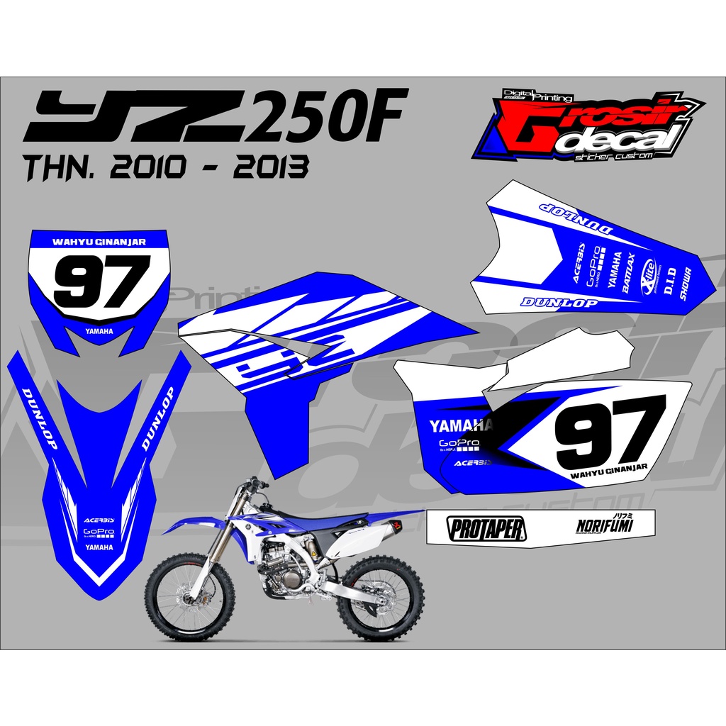 Jual Sticker Stiker YZ 250F 2010 - 2013 Stiker YZ 250 Lama Fullbody ...