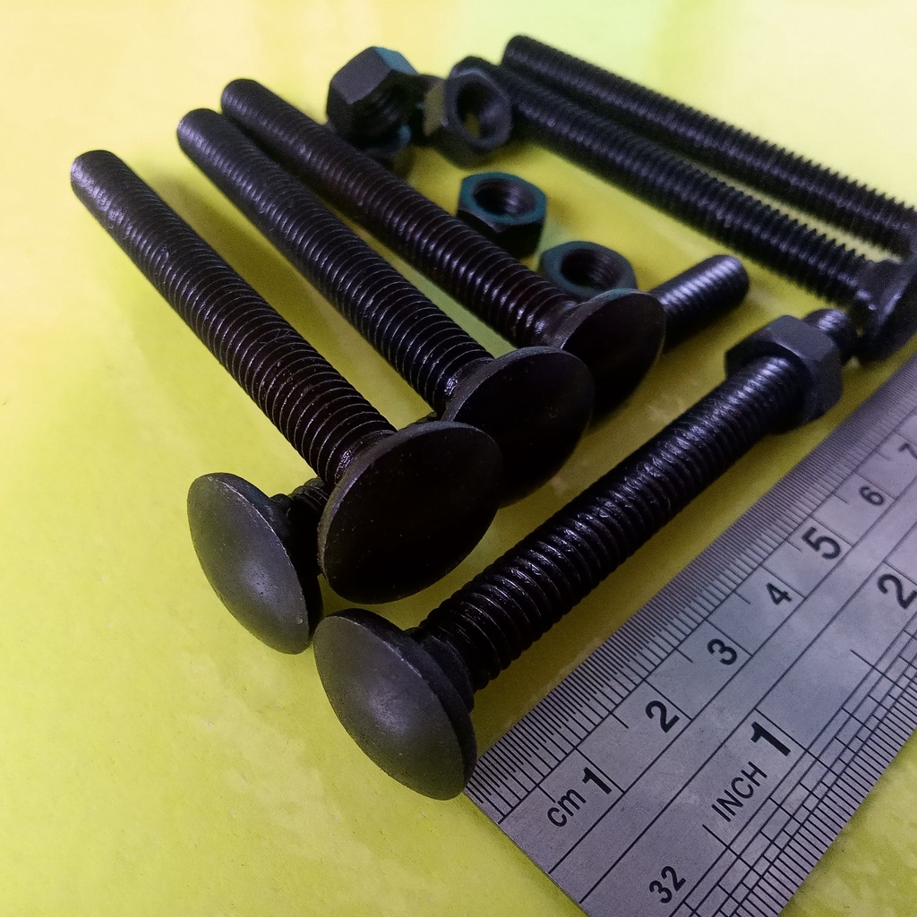 Jual BAUT MUR CB 5/16 x 3" INCHI / BAUT M8 PANJANG 7.5CM / BAUT 13 KUNCI 13 HITAM BAUT PAYUNG ...