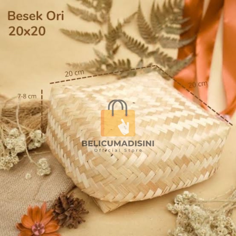 Jual BESEK BAMBU 20x20 CM / BESEK NASI KURBAN MAKANAN SET PACKAGING ...