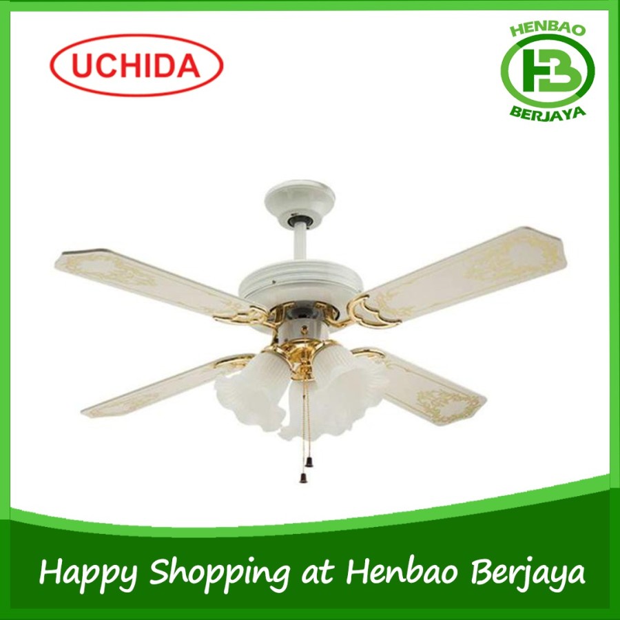 Jual Uchida Ceiling Fan 42 inch Putih 3 Lampu CF125 Kipas Angin Plafon ...