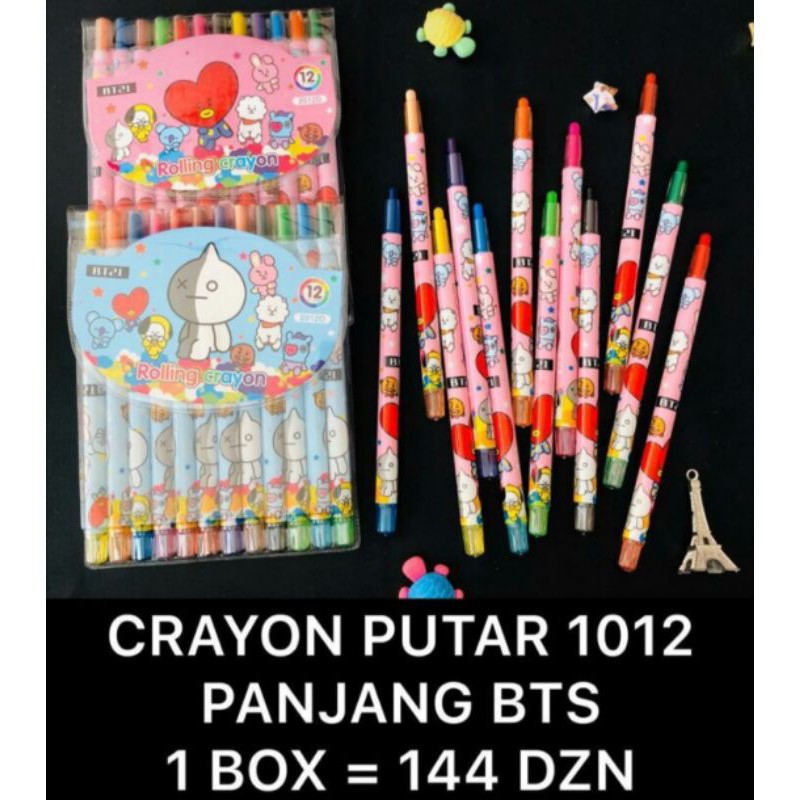 Jual crayon putar BTS 12 warna panjang | Shopee Indonesia