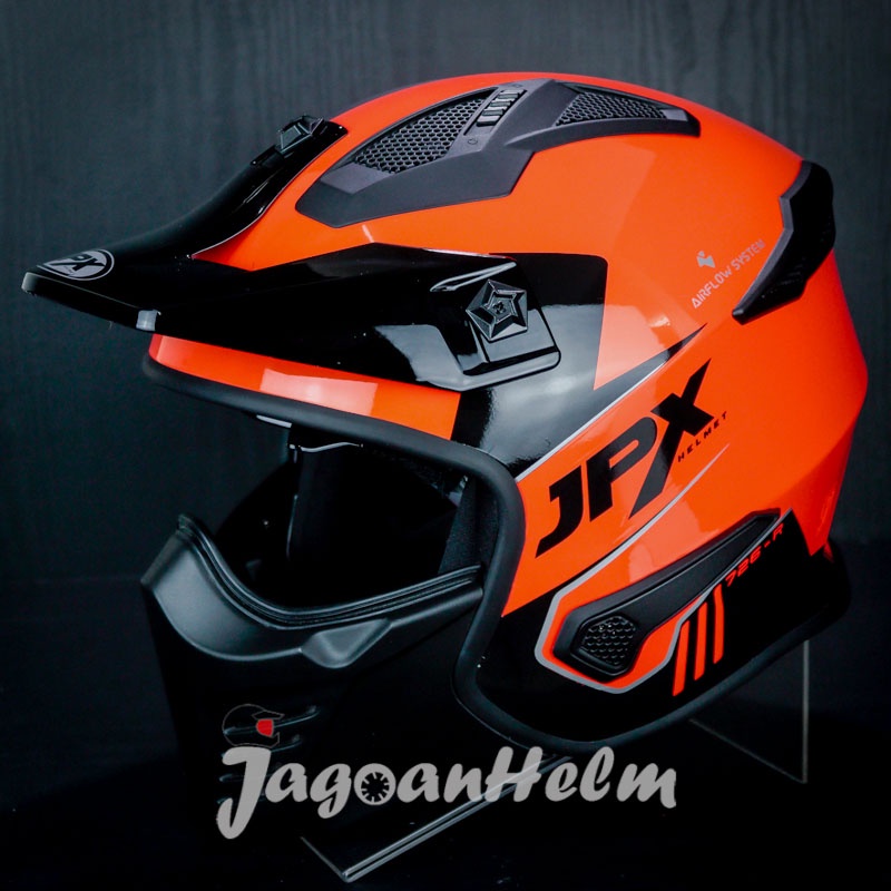 Jual JPX HELM MX726R | RED FLUO BLACK GLOSSY | CROSSOVER | MX726 R | MX ...