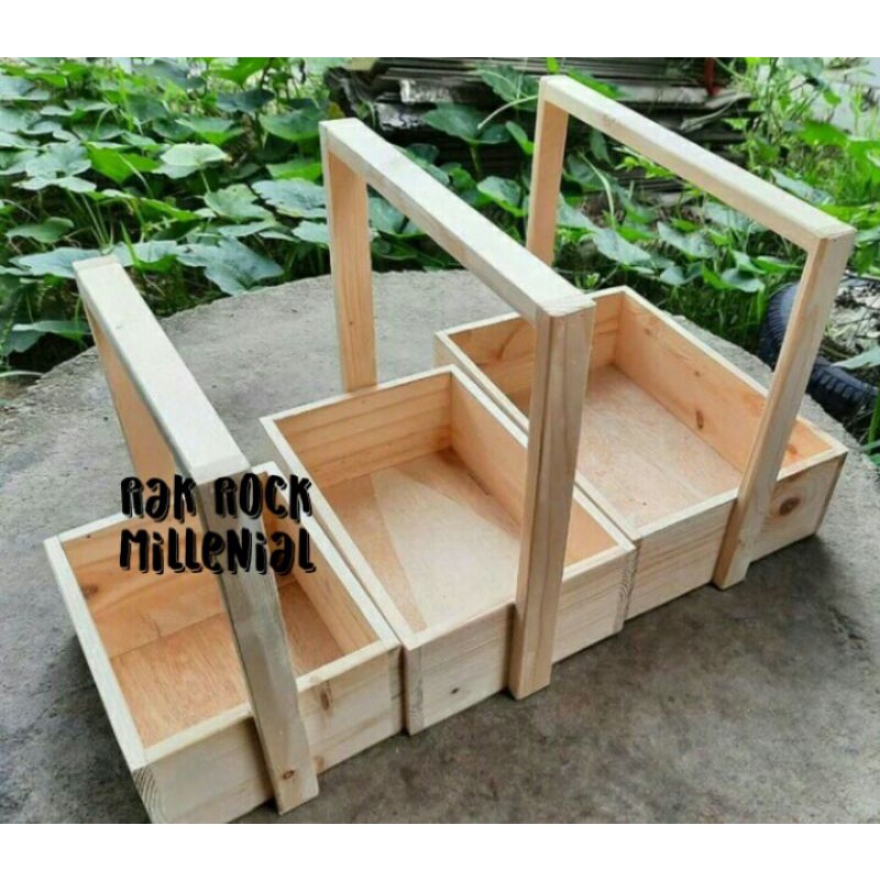Jual Wooden Box Carrier Keranjang Souvenir | Parcel | Hampers | Box ...