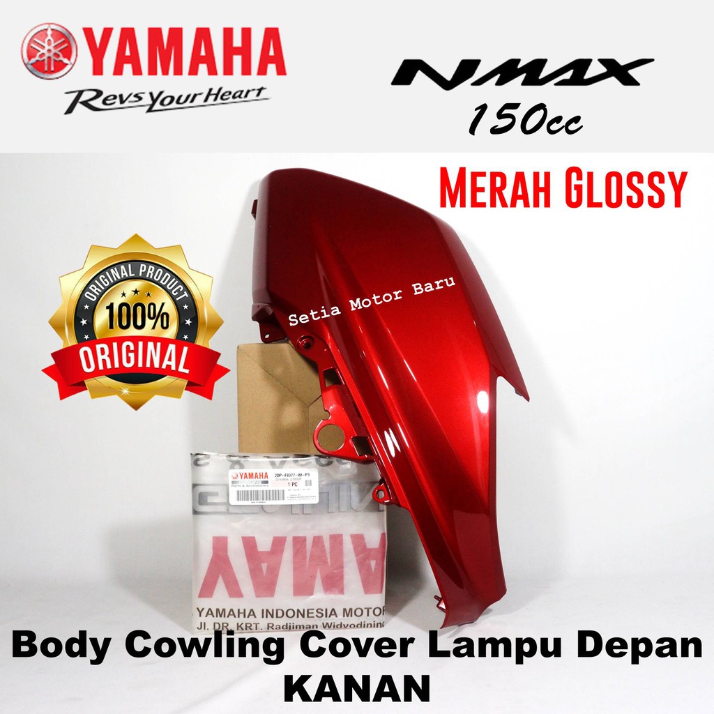 Jual Yamaha Body Bodi Cowling Cover Lampu Depan Nmax Merah Gloss KANAN ...