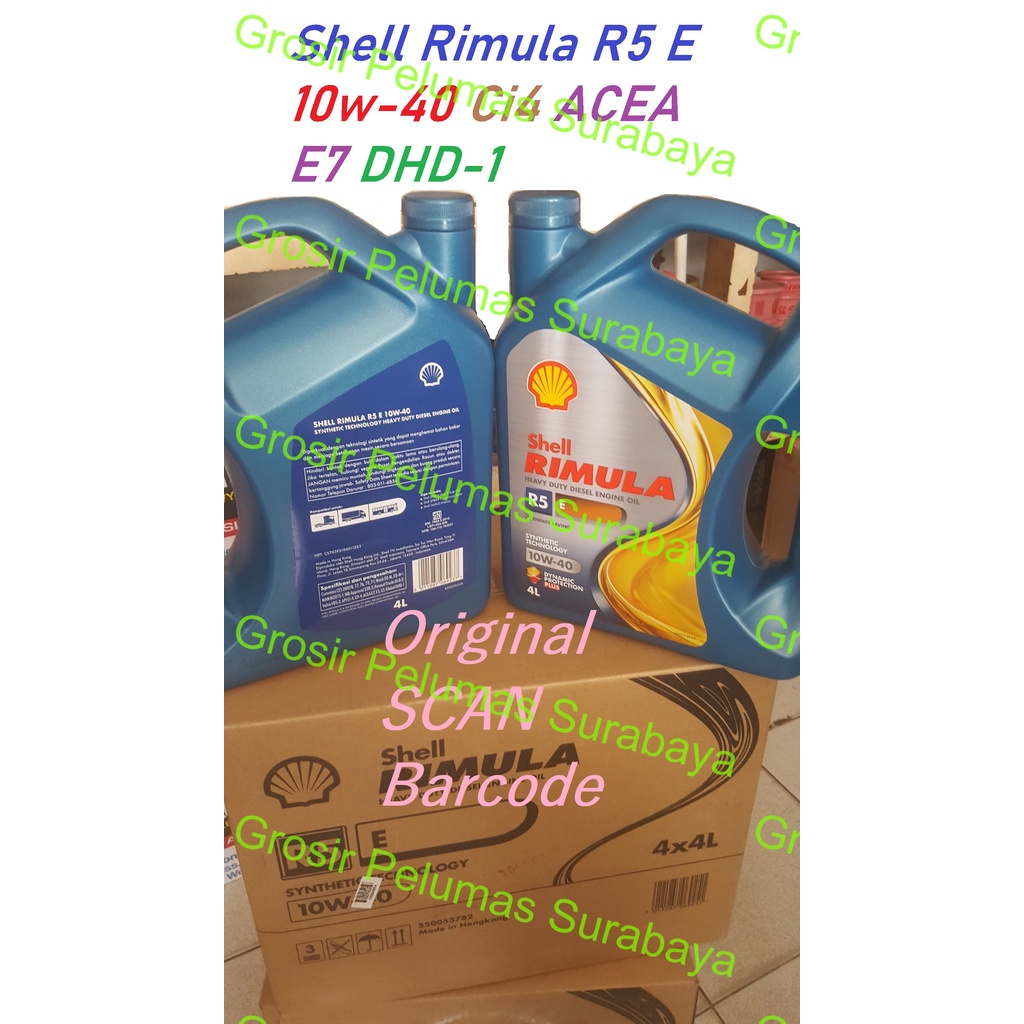 Jual Oli mesin Diesel Original Import SHELL Rimula R5 E R5E 10w40 10w ...
