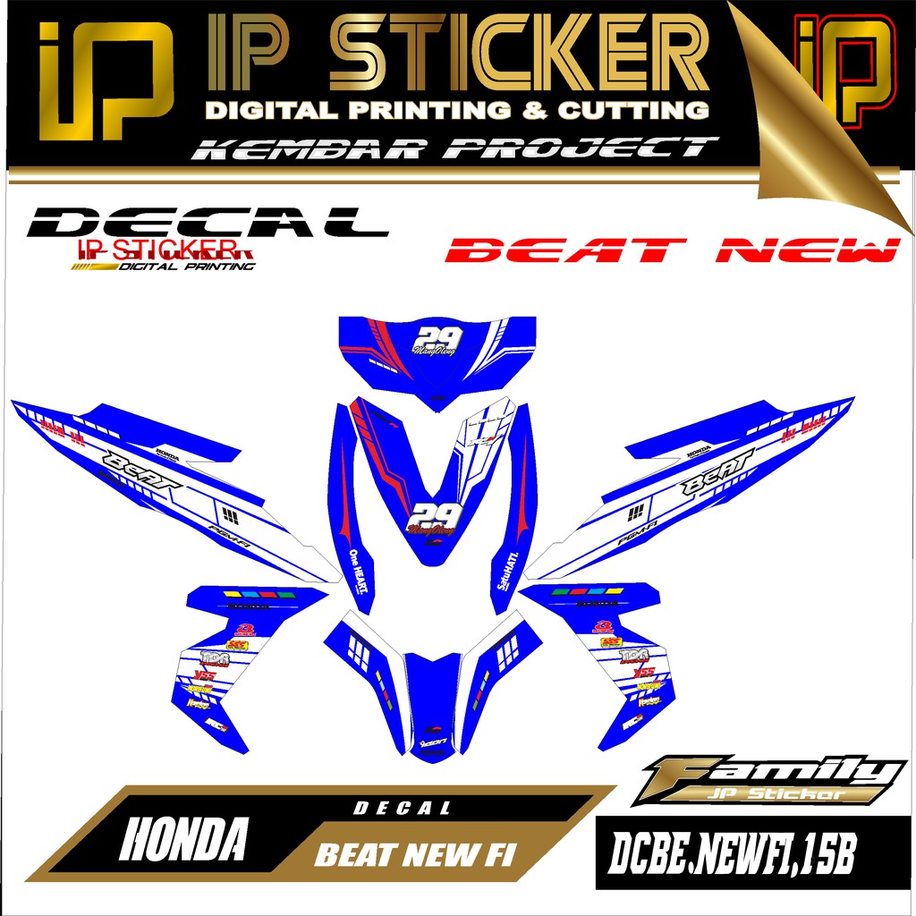 Jual Decal sticker atau full body BEAT FI NEW, ESP, STREAT desain 15B ...