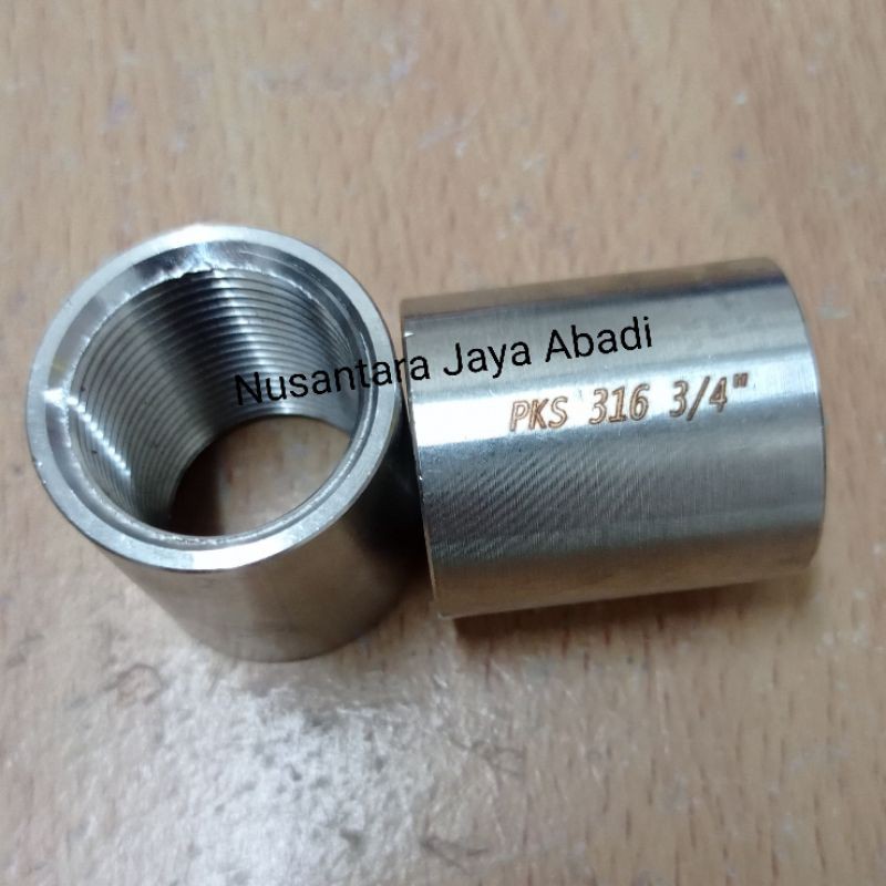 Jual Socket Coupling SDD Drat Dalam Stainless 316 3/4 " inchi DN 20 | Shopee Indonesia
