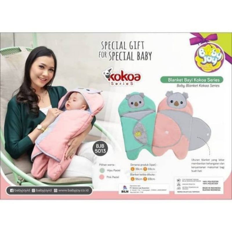 Jual BABY JOY-SELIMUT BABY JOY KOKOA SERIES- BLANKET SELIMUT TOPI ...