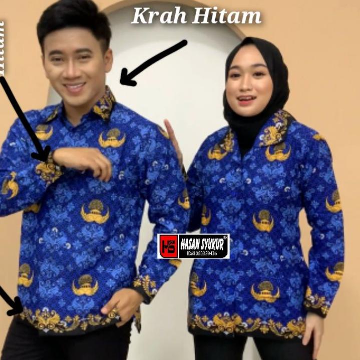 Jual 196 BAJU KORPRI FURING Krah HITAM kemeja korpri 2022 Kemeja korpri ...