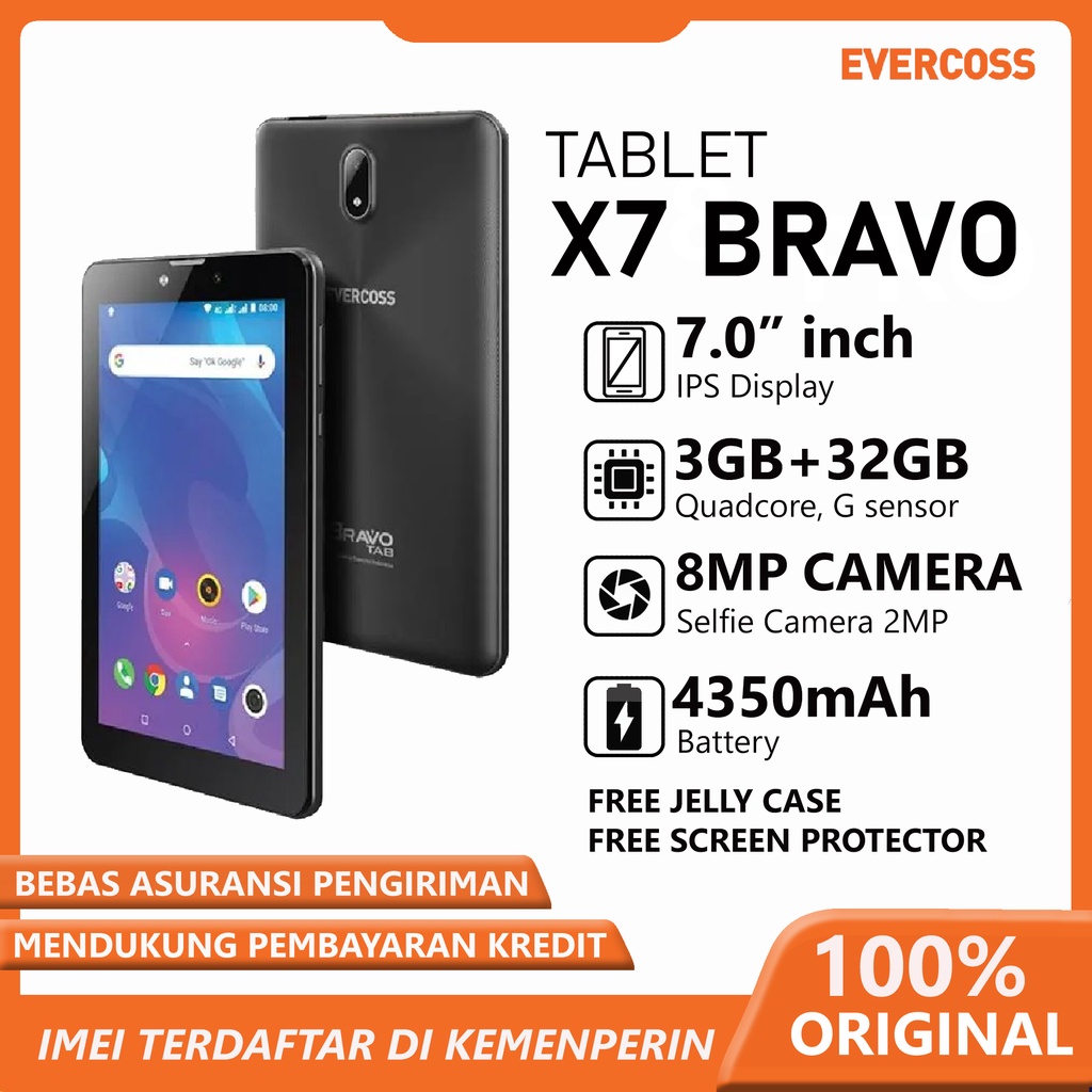 Jual Evercoss Tab X7 Bravo 2020 4G - 3/32GB Garansi resmi | Shopee Indonesia
