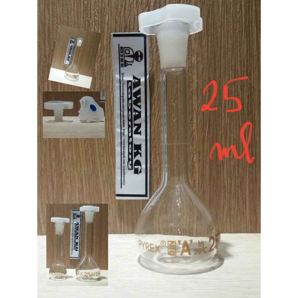 Jual Labu Ukur 25ml pyrex volumetric flask 25 ml grade A | Shopee Indonesia