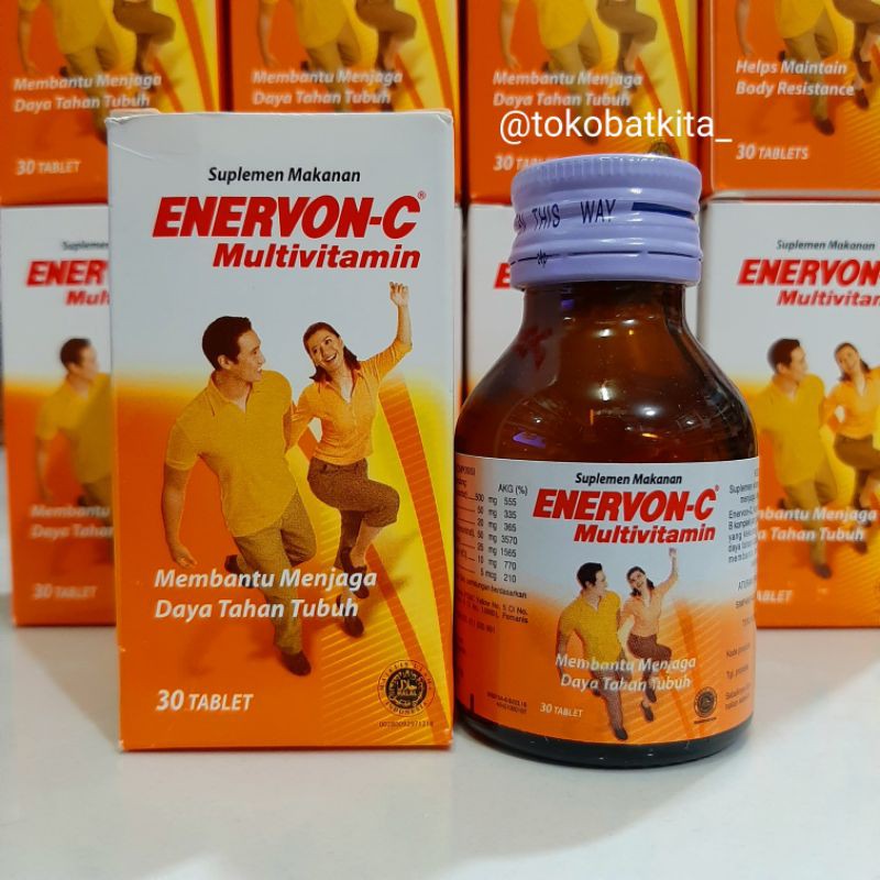 Jual [BOTOL] ENERVON-C 30 TABLET / VITAMIN C 500MG / DAYA TAHAN TUBUH ...